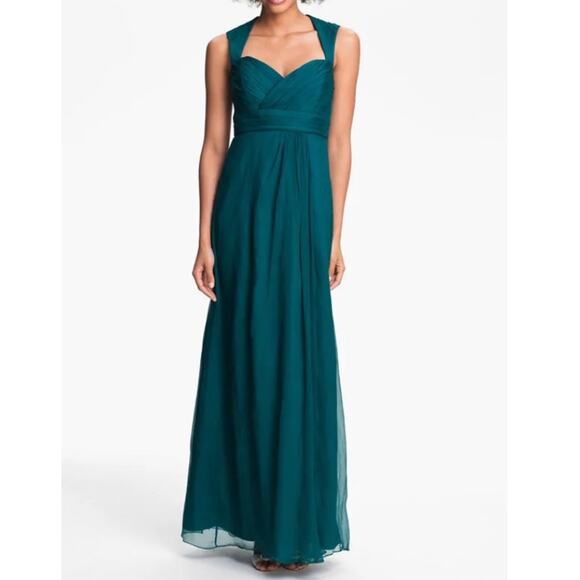 Amsale | Dresses | Amsale 0 Silk Green Formal Gown | Poshmark
